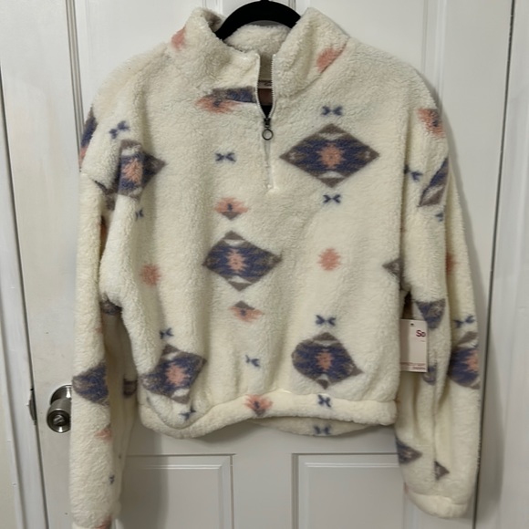 SO | Sweaters | So Perfectly Soft Sherpa Faux Fur Mock Neck Sweater Off ...